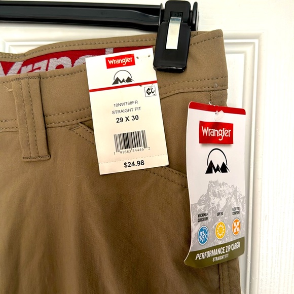 Wrangler | Pants | Wrangler Tan Straight Fit Performance Zip Cargo ...